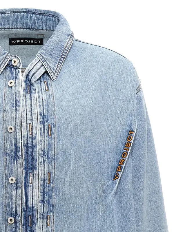 Y/Project Hook And Eye' Shirt In Light Blue - 7% Off | Editorialist